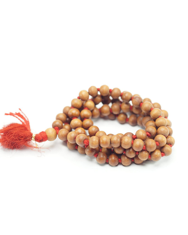 Chandan Mala – Sacred Sandalwood Necklace for Peace, Meditation, and ...
